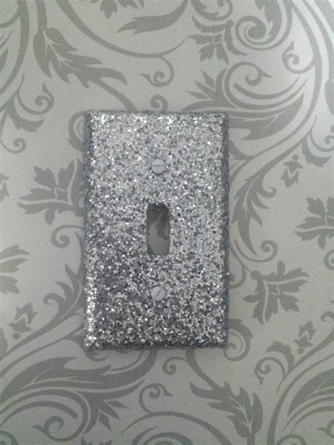 Sparkly Metallic Chunky Silver Glitter Light Switch Plates Outlet