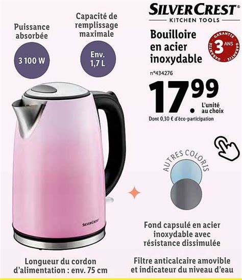 Promo Silvercrest Bouilloire En Acier Inoxydable Chez Lidl ICatalogue Fr