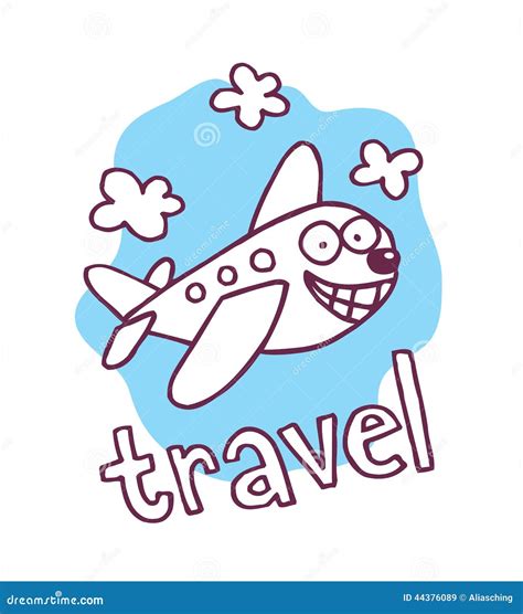 Cute Cartoon Airplane Mascot Stock Vector Image 44376089