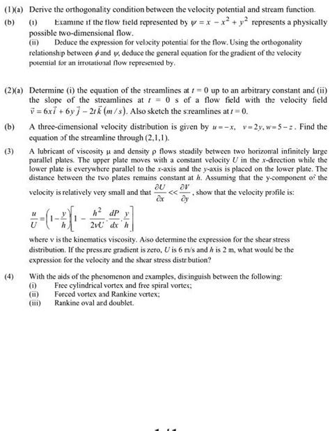 Solved A Derive The Orthogonality Condition Between The Velocity