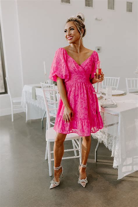 Creating Memories Mini Dress In Hot Pink • Impressions Online Boutique