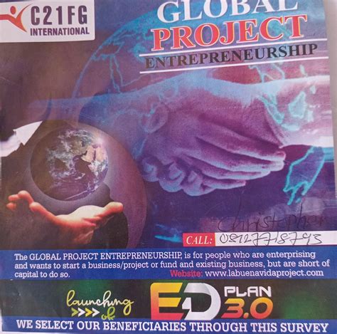 Global Project Entrepreneurship P0werd By C21fg International