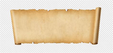 Старый бумажный горизонтальный баннер пергаментный свиток изолирован на белом Премиум Psd Файл