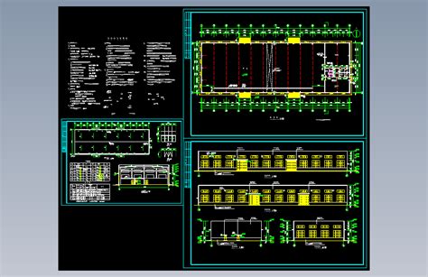 钢结构厂房建筑施工图autocad 2000模型图纸下载 懒石网