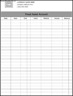 A Blank Sheet With The Words Fixed Asset Account Written In Grey And White On It