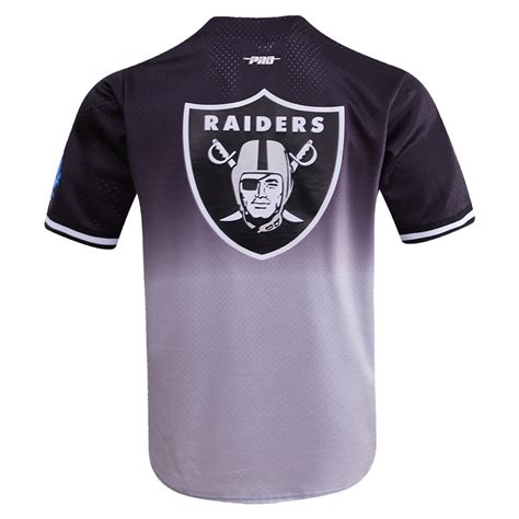 Las Vegas Raiders Mens Pro Standard Black And White Ombre Full Button