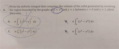 Solved 6 Write The Definite Integral That Computes The