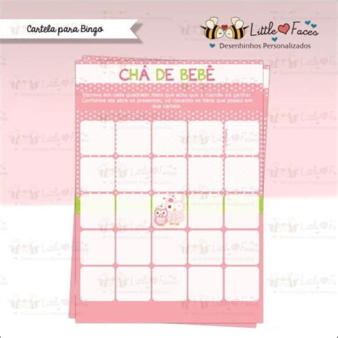 Bingo Chá de Bebê Corujinha p Imprimir no Elo LittleFaces B