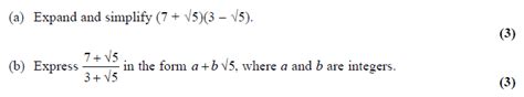 Exam Questions Surds ExamSolutions