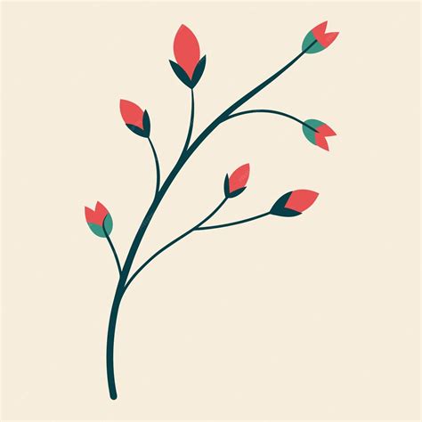 Premium Vector Floral Branch Pattern Vector Illustration