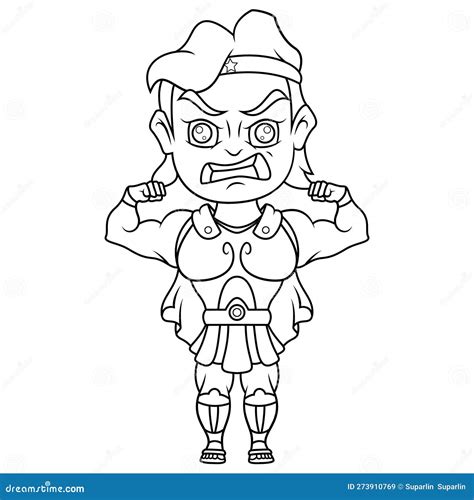 Hercules Chibi Mascot Logo Design Cartoon Vector