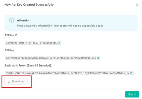 Creating API Credentials