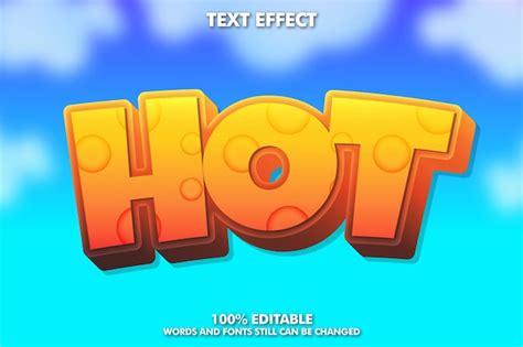 Etiqueta Engomada Caliente Efecto De Texto De Dibujos Animados En 3d
