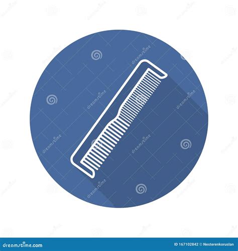 Comb Flat Linear Long Shadow Icon Stock Vector Illustration Of Circle