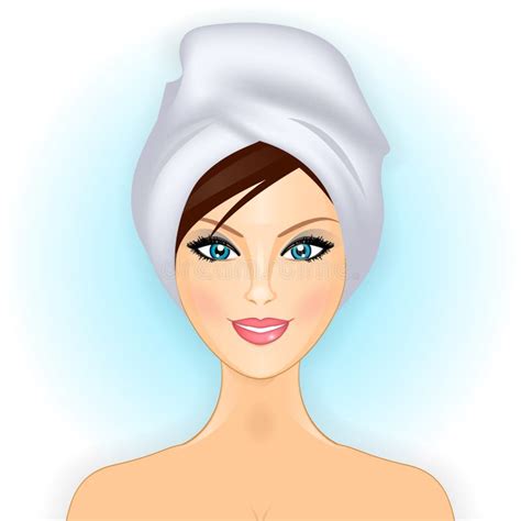 Vector Beautiful Young Girl Taking Spa Treatment Stock Vector