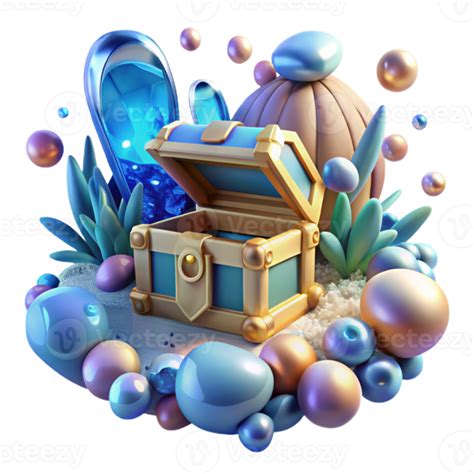 Wonderful Modern Surreal Underwater Scene With Floating Objects