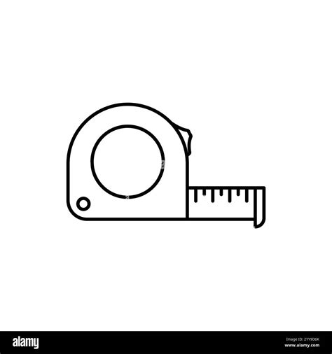 Measure Tape Line Icon Simple Outline Style Meter Length Metric Size Concept For App And