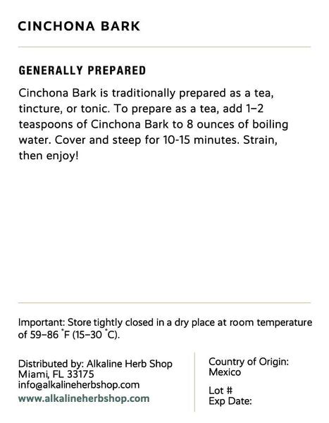 Buy Cinchona Bark Cinchona Bark Tea And Powder Benefits Alkaline Herb