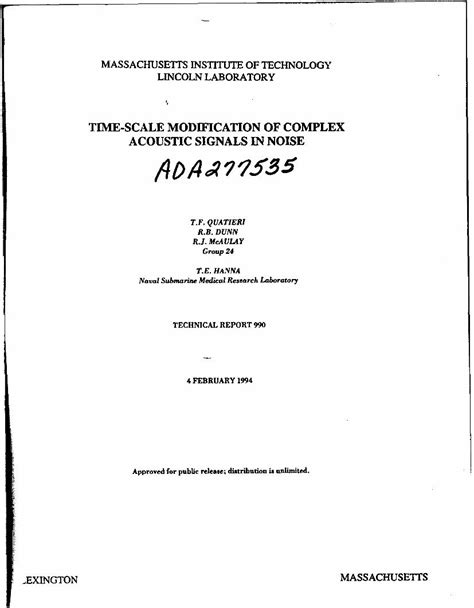 Pdf Time Scale Modification Of Complex Acoustic Signals · 12