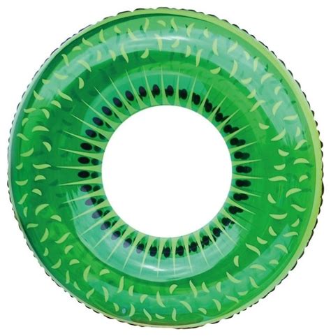 42 Green And Black Kiwi Fruit Inflatable Swimming Pool Inner Tube Ring