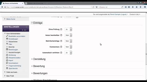 Wie Füge Ich Ein Glossar Meinem Moodle Kurs Hinzu Moodle 2 X Youtube