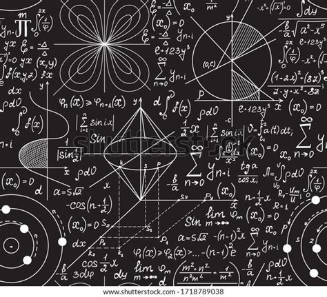 Math Educational Vector Seamless Pattern Formulas Stock Vector Royalty