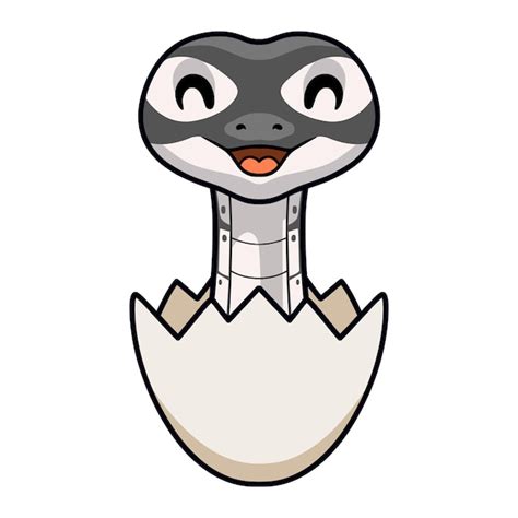 Premium Vector Cute Axanthic Ball Python Cartoon Inside An Egg