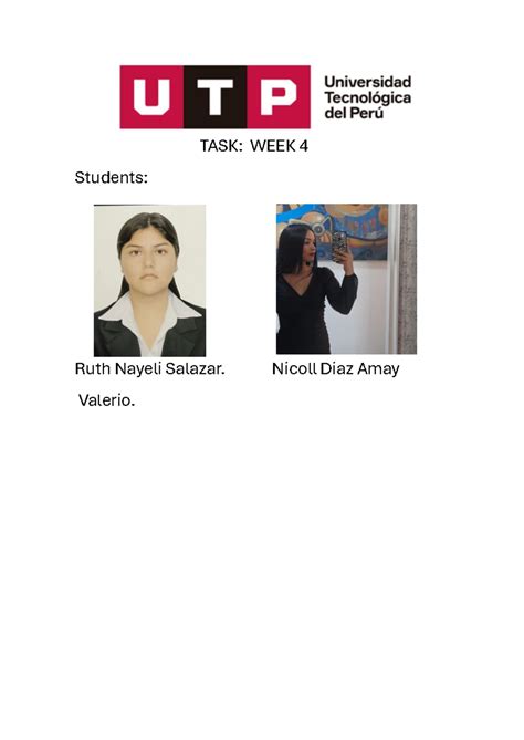 TASK 4 Ingles II TASK WEEK 4 Students Ruth Nayeli Salazar Nicoll