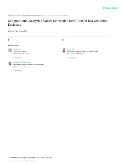 Computationalanalysisofmixedconvectionheattr Pdf Convection Heat Transfer