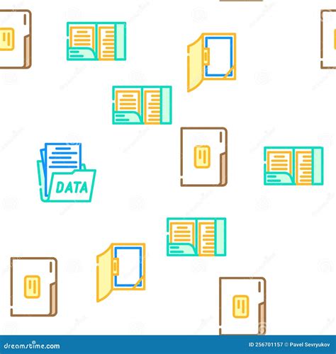 Folder Document Business File Vector Seamless Pattern Stock Illustration Illustration Of