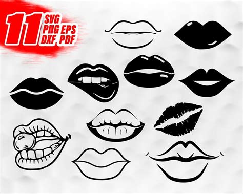 Kissing Lips Valentines Cuttable Svg And Printable Png File Hot Sex