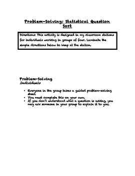 Common Core Math Stations And Games Problem Solving Statistical