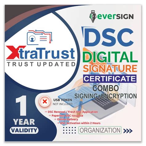 Vsign Class 3 Combo Dsc Digital Signature Certificate Encryption Organization For 1 Year