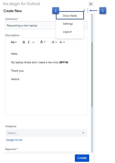 How To Show Hide Fields Microsoft Outlook For Jira Infosysta Confluence