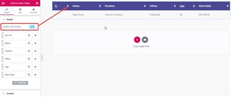 Data Table Essential Addons For Elementor