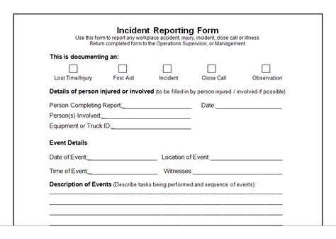 Incident Report Form Template Microsoft Word Excel TMP