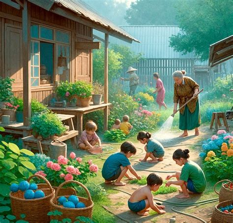 Free Photo View Of Backyard Garden In Digital Art Style