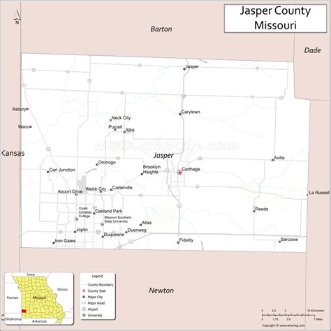 Map Of Jasper County Missouri