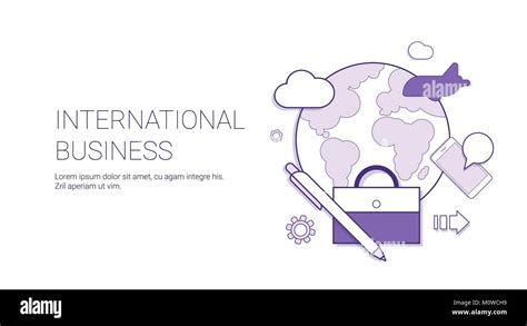 International Business Development Global Market Concept Banner With