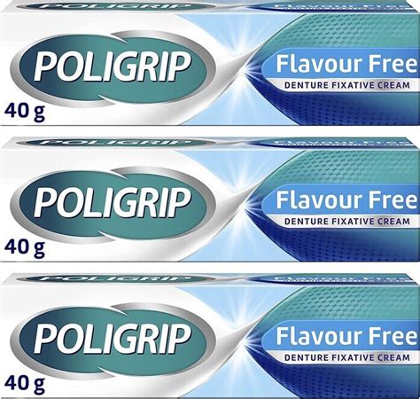 Poligrip Denture Fixative Flavour Free 40g Pack Of 6