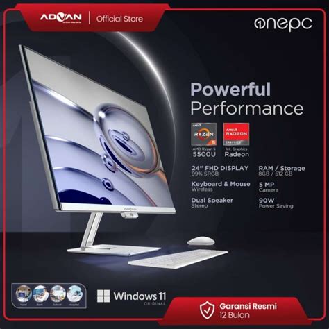 Promo Advan All In One Pc Aio Onepc Amd Ryzen U Gb Gb Windows Diskon Di Seller
