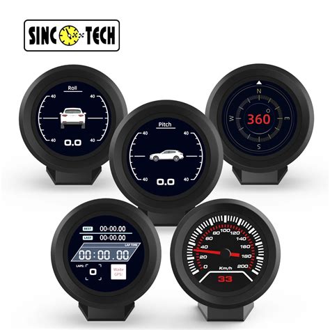 Sinco Tech Rally Digital Pitch Roll Indicator Multimeter Hud Gps