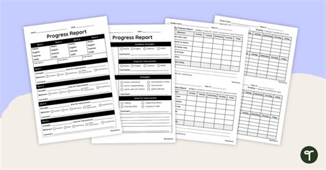 Student Progress Report Templates Teach Starter