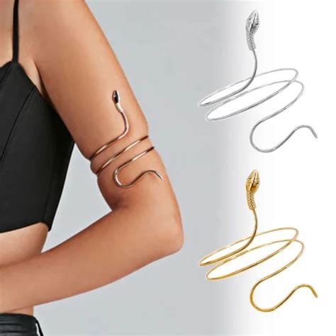 Punk Fashion Coiled Snake Spiral Upper Arm Cuff Armlet Armband Bangle