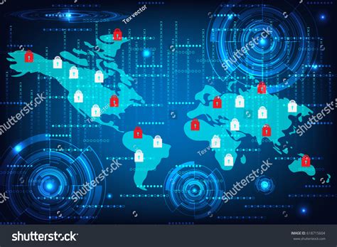 Abstract Technology Concept Cyber Security Map Stock Vector Royalty Free 618715604 Shutterstock