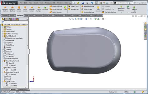 Surface Modelling A Mouse In Solidworks Grabcad Tutorials