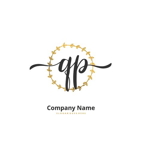 QP Initial Handwriting And Signature Logo Design With Circle Beautiful Design Handwritten Logo