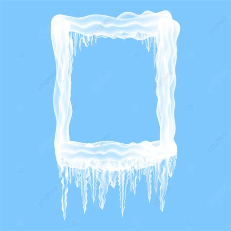 Snow Ice Frame On Blue Background Drift Background Style Png And