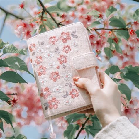 Kinbor Sakura Notebook Sets Retro Embroidery A6 Handbook Calendar