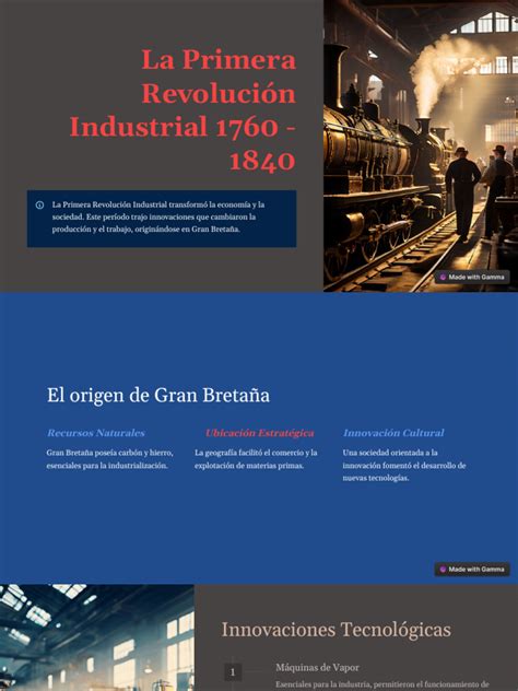 La Primera Revolucion Industrial 1760 1840 Presentacion Pdf